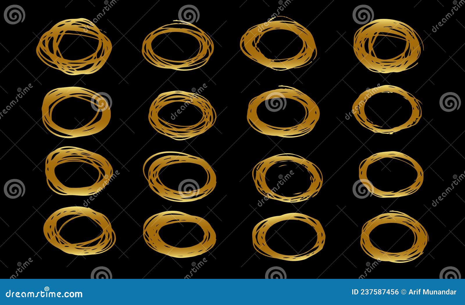 Gold Line Drawing Brush Vector 3 Stock Vector - Illustration of vector ...