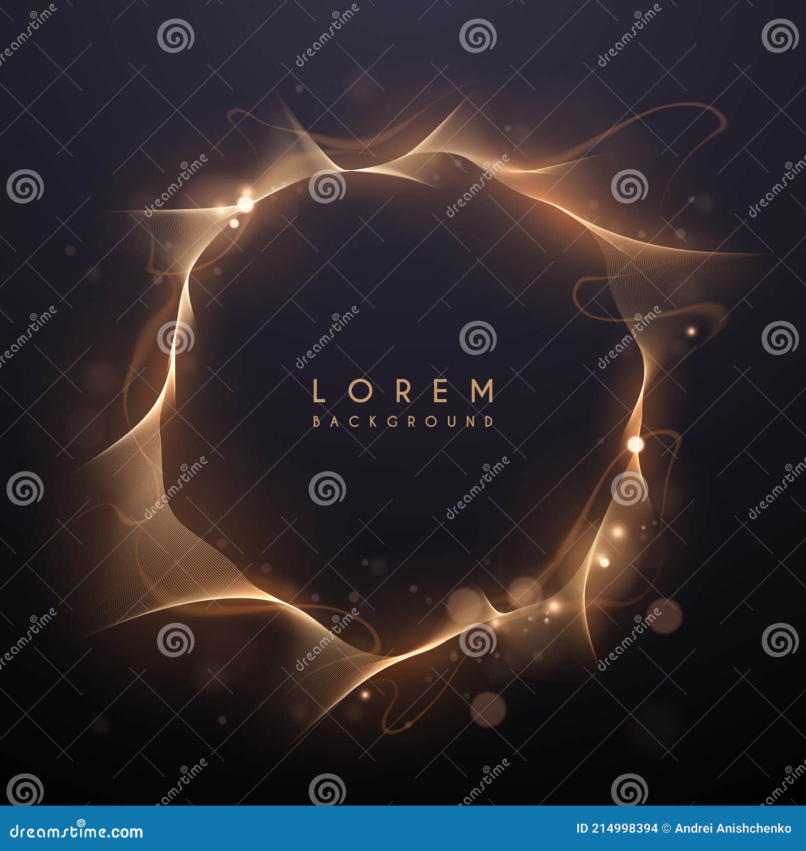 Abstract Gold Circle Lines with Glow Effect Stock Vector - Illustration ...
