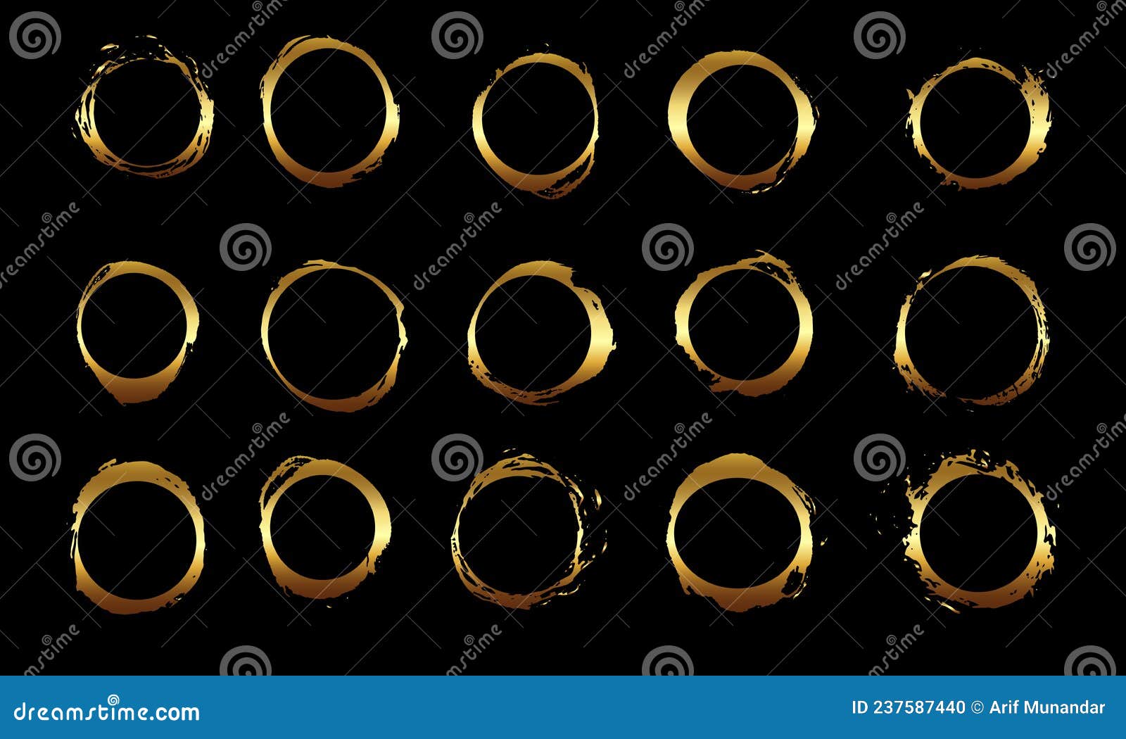 GOLD CIRCLE VECTOR 3 stock vector. Illustration of component - 237587440