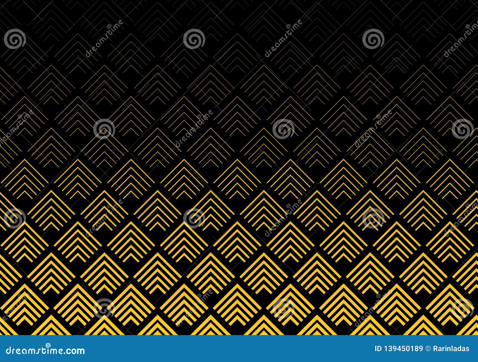 Abstract Gold Color Chevron Lines Pattern on Black Background ...