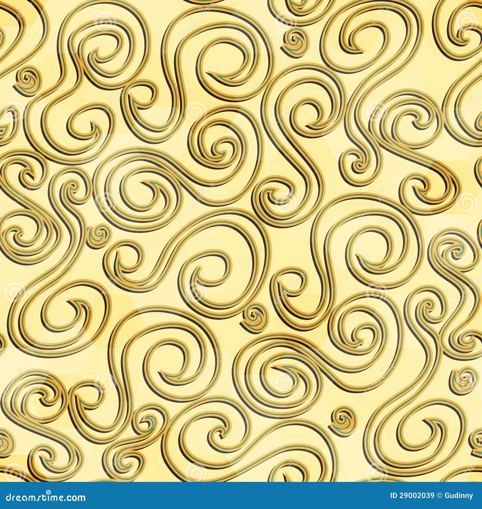 Abstract Gold Color Curves Seamless Pattern Stock Vector - Illustration ...