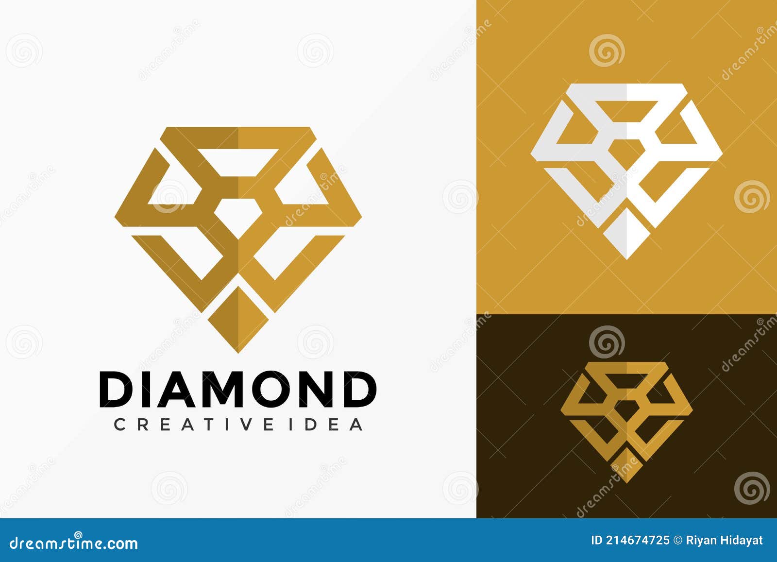 Abstract Gold Diamond Logo Vector Design. Abstract Emblem, Designs ...