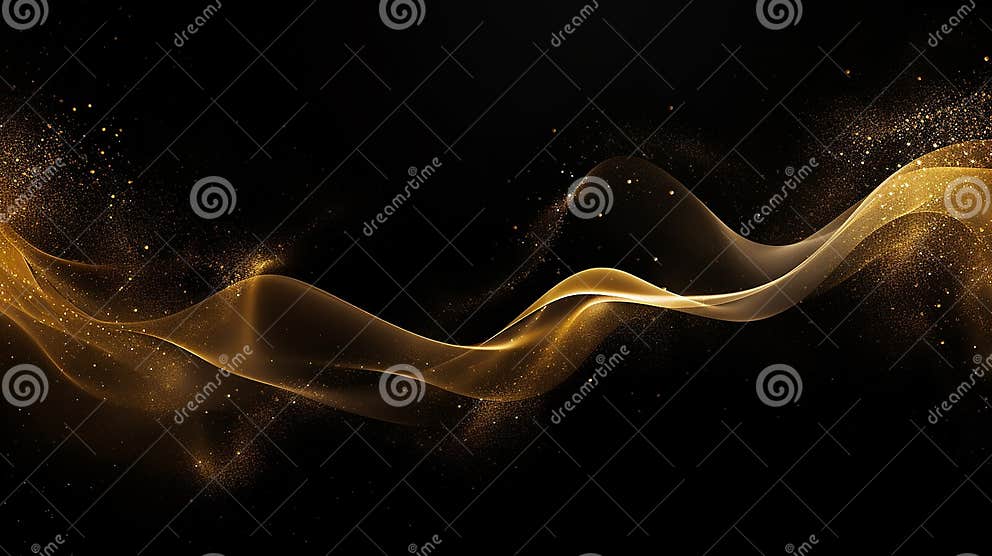 Abstract Gold Dust Background Over Black. Generative Ai Stock ...