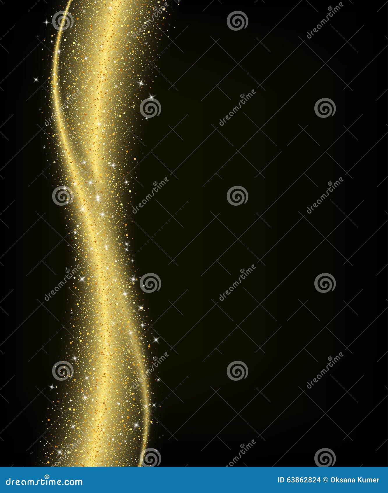 Abstract Gold Dust Glitter Star Wave Background Stock Vector ...