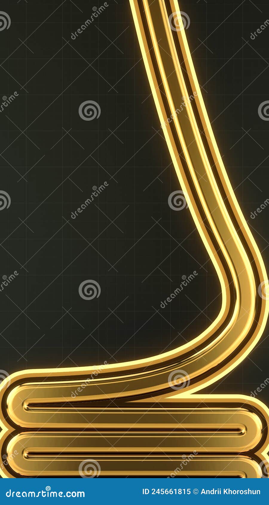 Abstract Gold Flow with Multi-colored Edging Against a Dark Background ...
