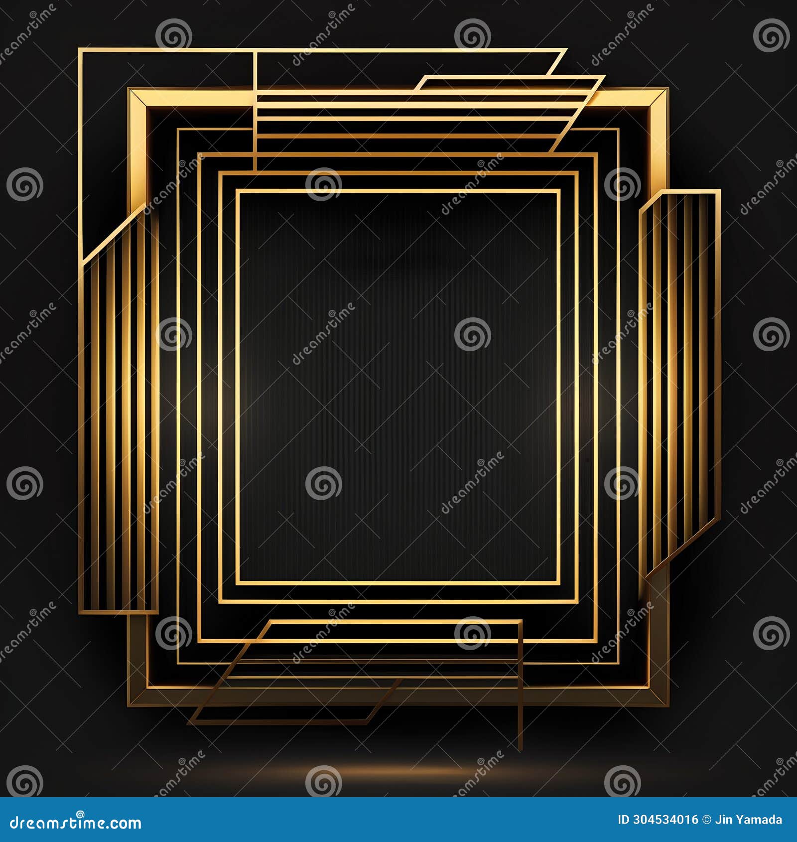 Abstract Gold Frame on Black Background. Vector Illustration. Eps 10 ...