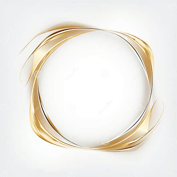 An Abstract Gold Frame on a White Background Stock Illustration ...