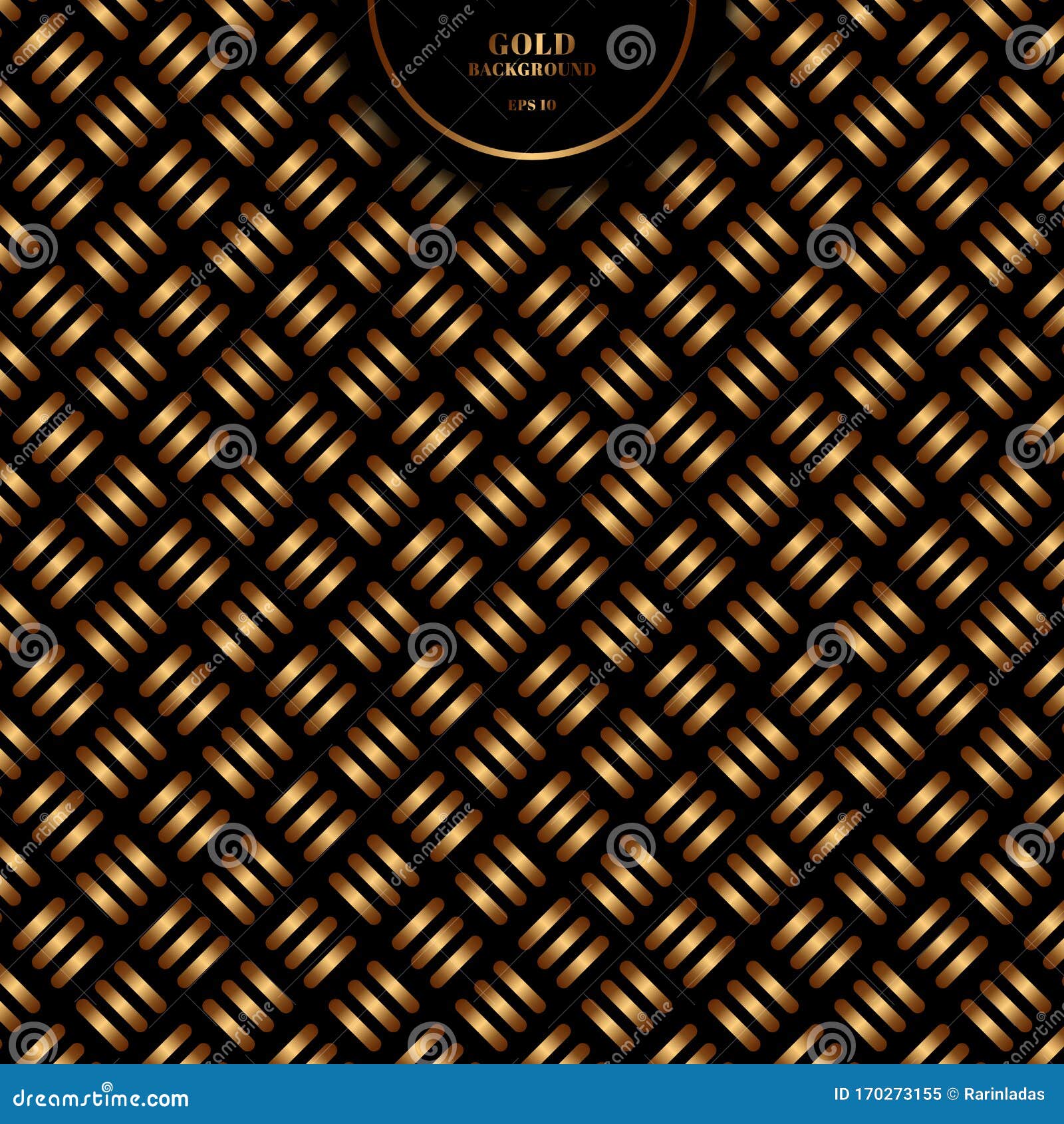 Abstract Gold Geometric Cross Pattern Bold Line on Black Background and ...