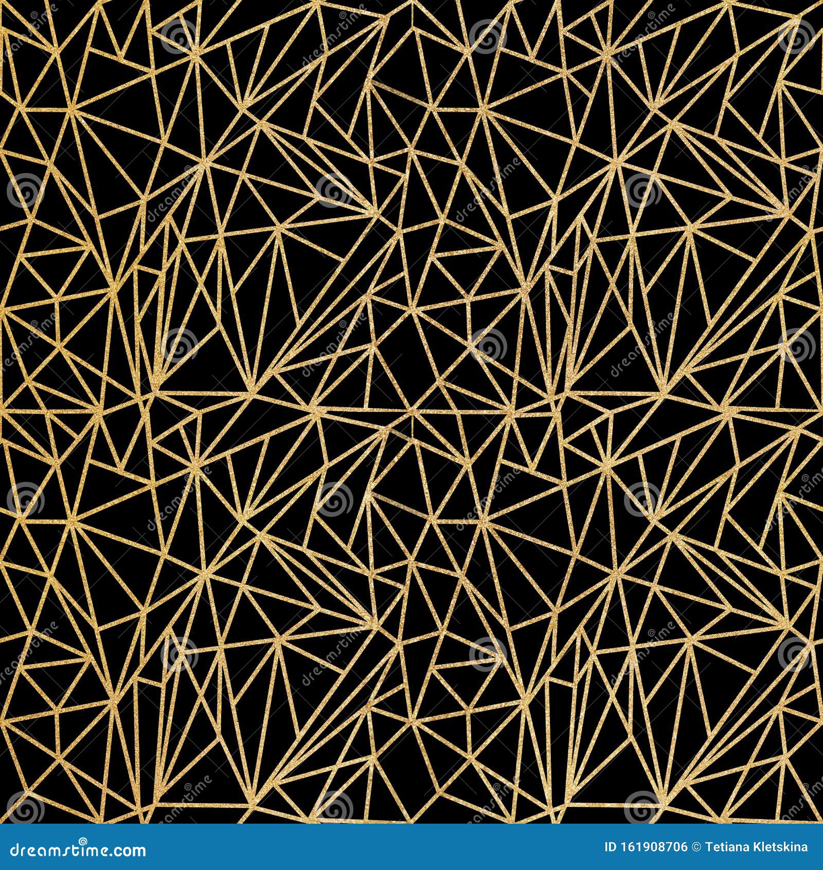 Abstract Gold Geometric Shapes Seamless Pattern Stock Illustration ...