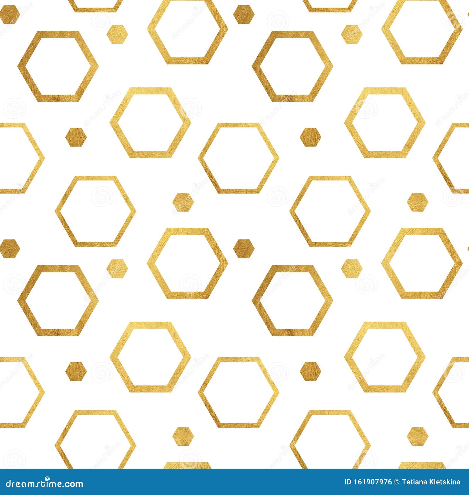 Abstract Gold Geometric Shapes Seamless Pattern Stock Illustration ...