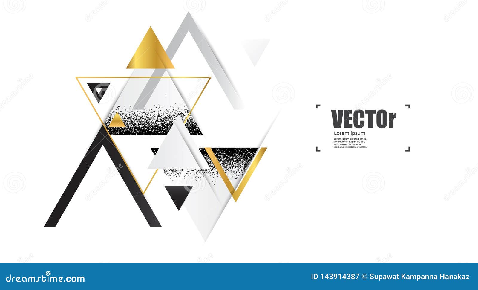 Abstract Gold Geometric Vector Background with Triangles Stock ...