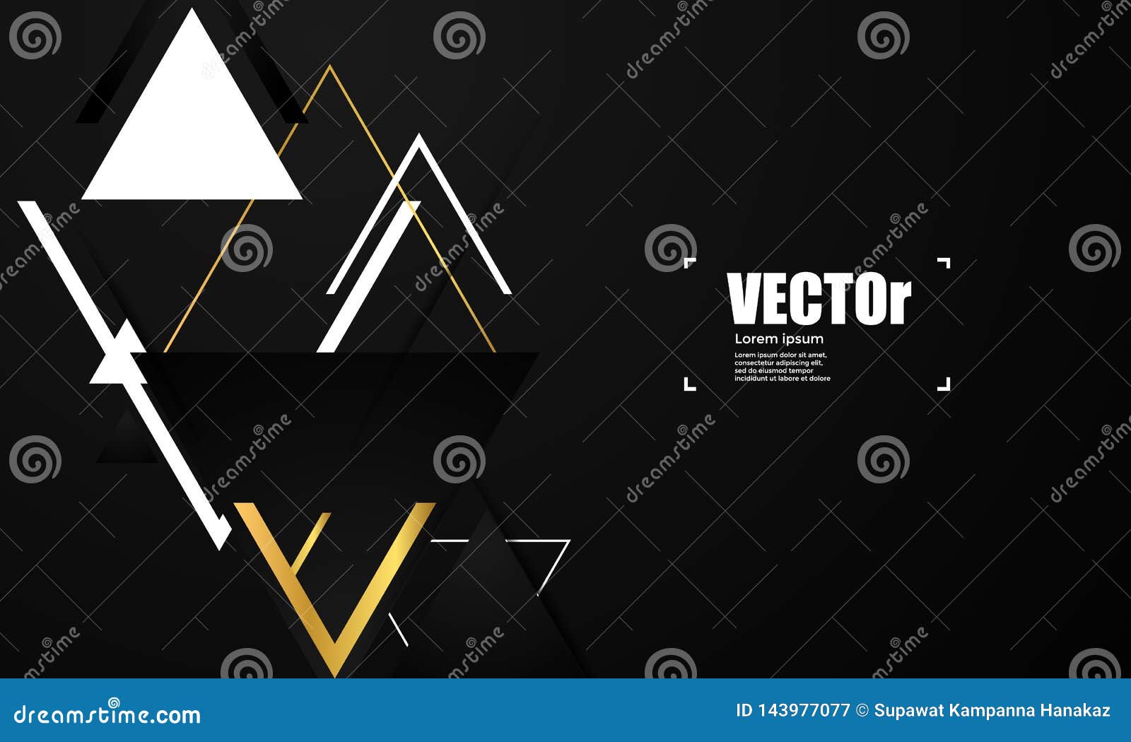 Abstract Gold Geometric Vector Background with Triangles Stock ...