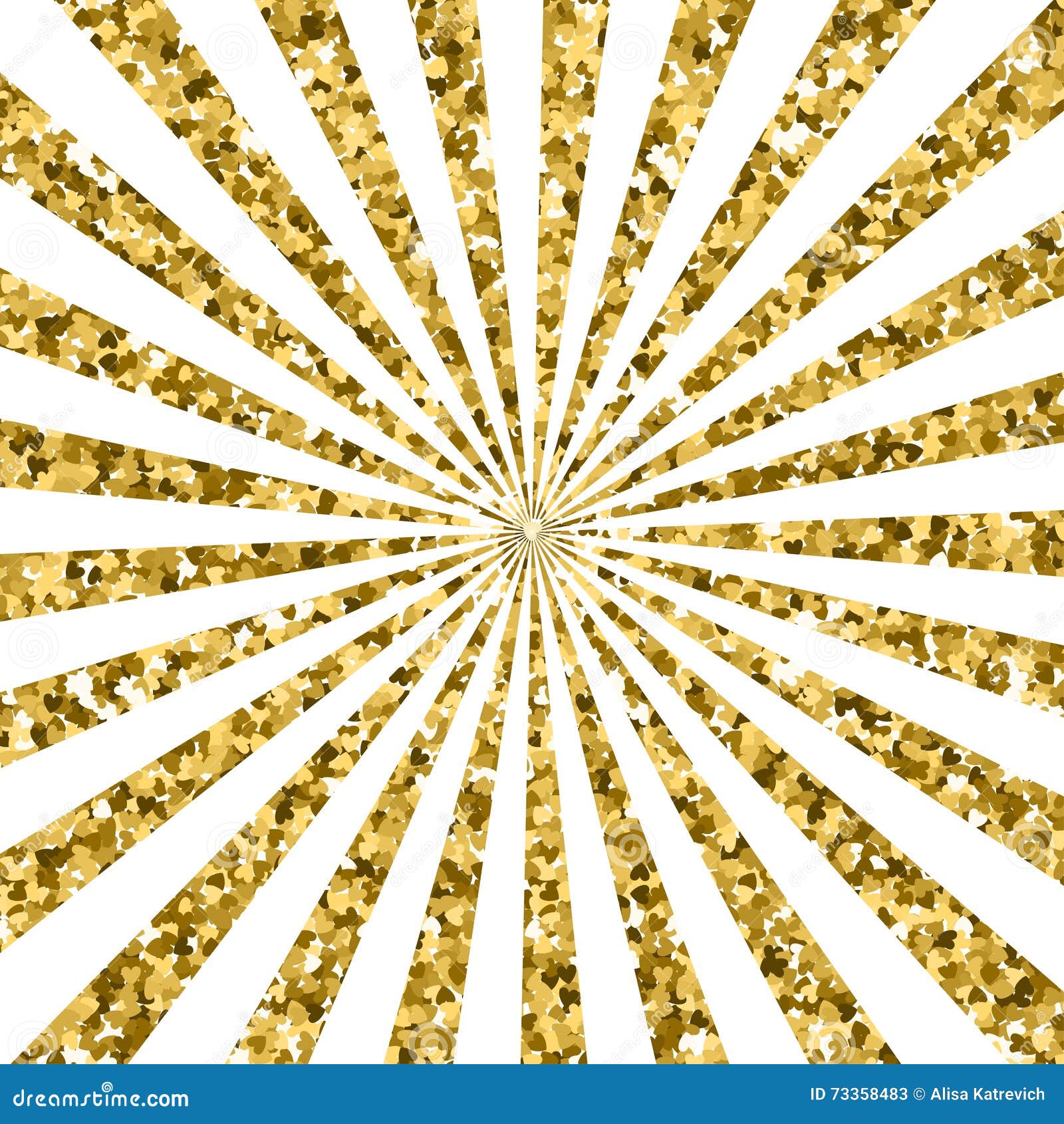 Abstract Gold Glitter Background. Sparkles and White Rays Stock Vector ...