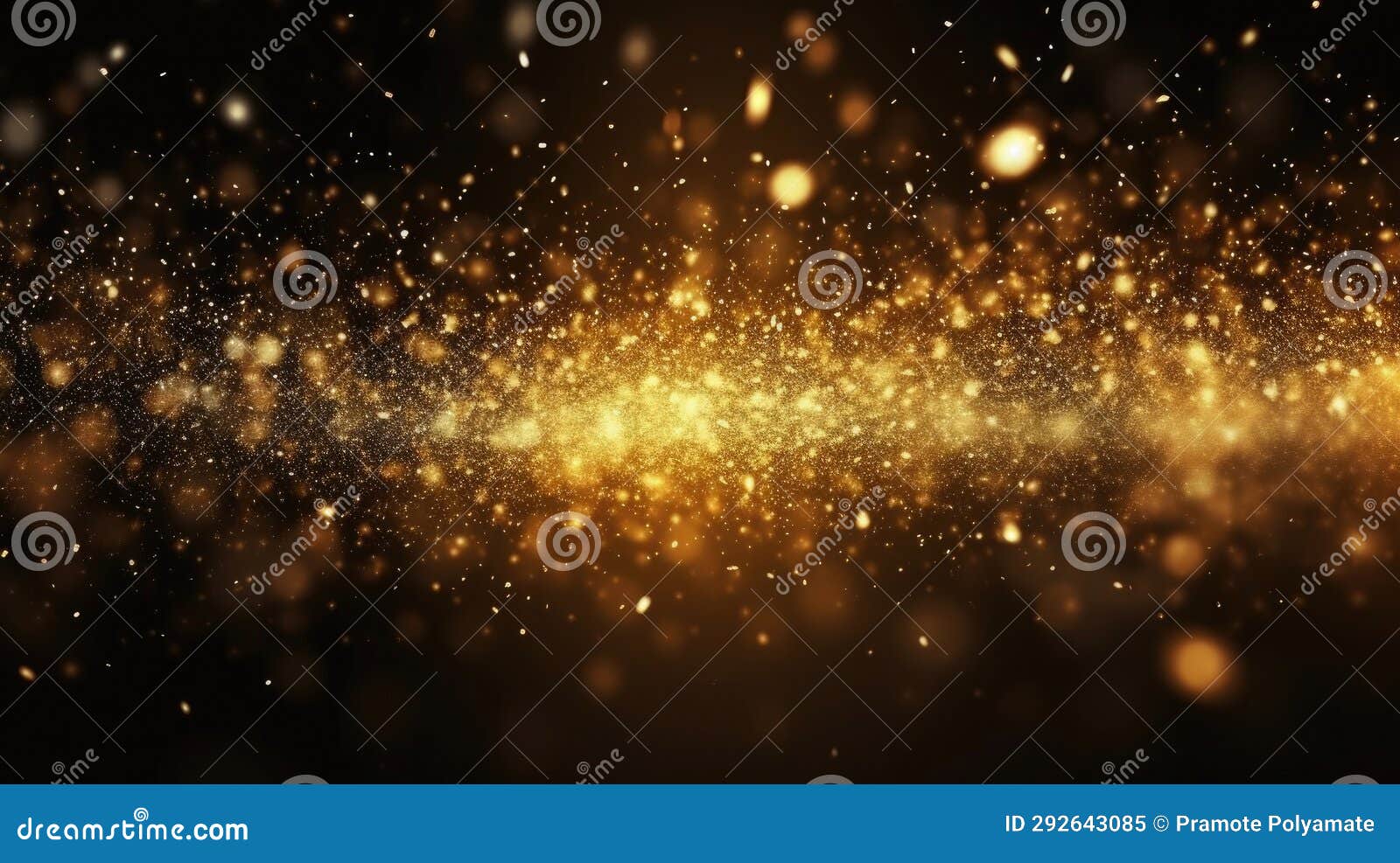 Abstract of Gold Glitter Particles Magic Bright Sparks in Wave Motion ...