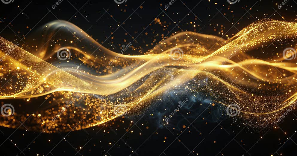 Abstract Gold Glitter Wave Background Stock Image - Image of generative ...