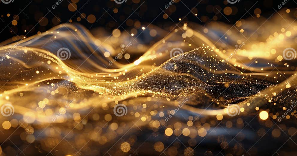 Abstract Gold Glitter Wave Background Stock Image - Image of ...