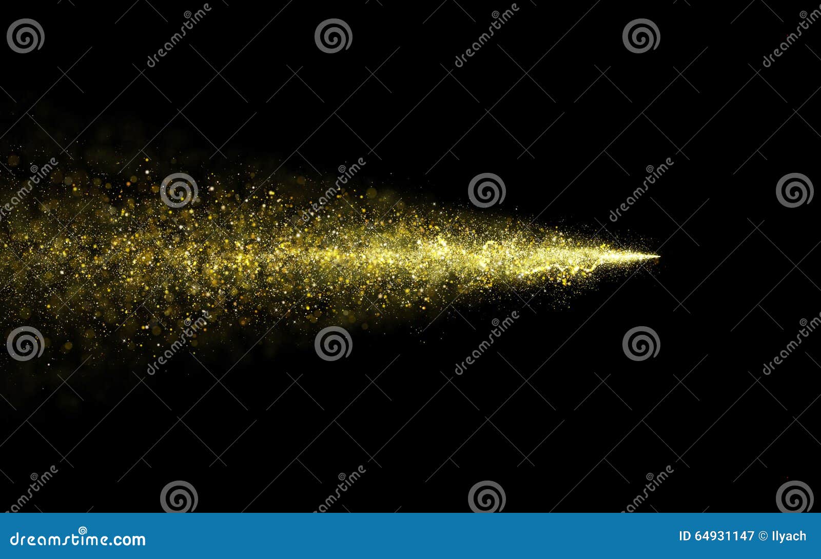 Abstract Gold Glittering Star Dust Trail of Particles. Stock Image ...