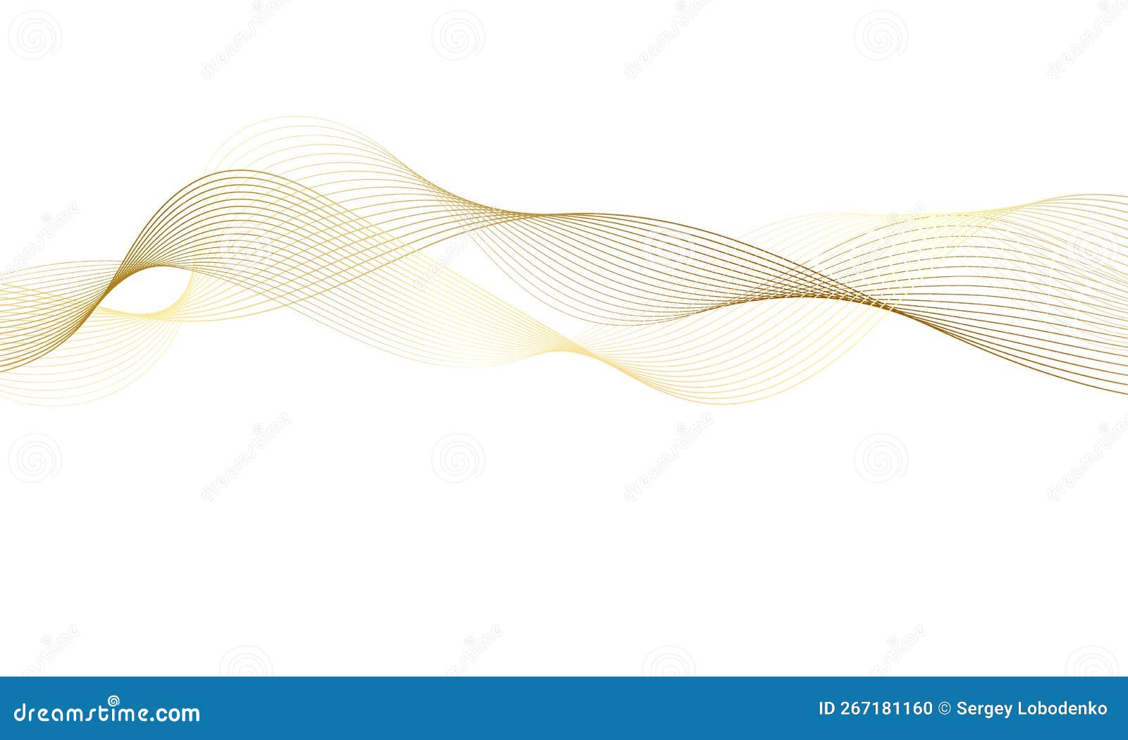 Abstract Gold Gradient Wave Element for Design. Digital Frequency Track ...
