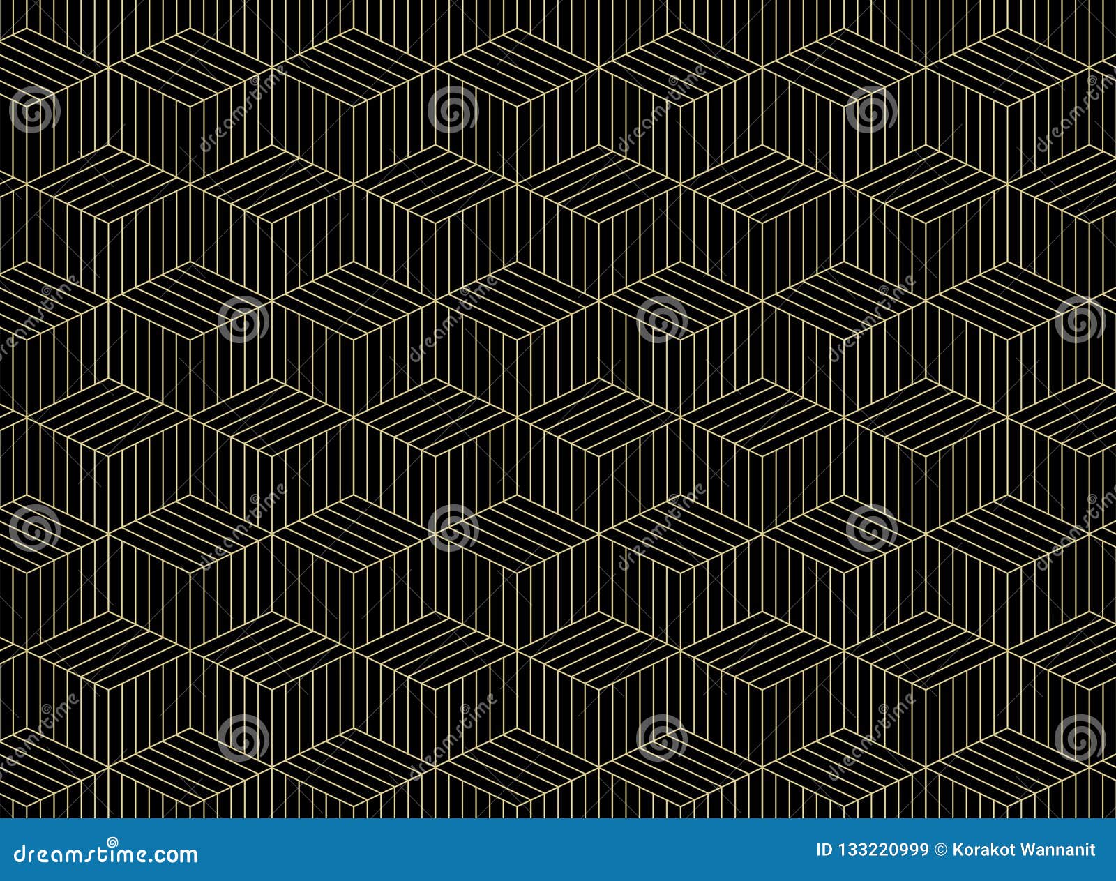 Abstract of Gold Grid Line Pattern Geometric on Black Background Stock ...