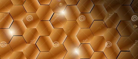 Abstract Gold Hexagon Shapes and Luxury Pattern Background Stock Image ...