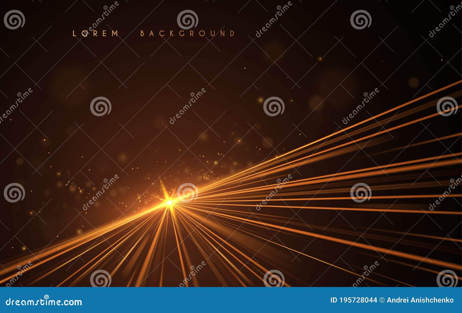Abstract Gold Light Lines with Sparks Stock Vector - Illustration of ...