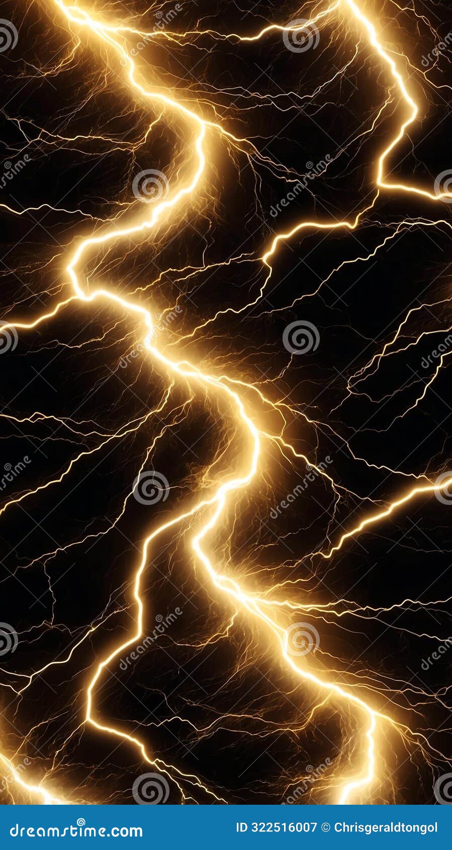 Abstract Gold Lightning Design in Black Ai Generated Stock Illustration ...