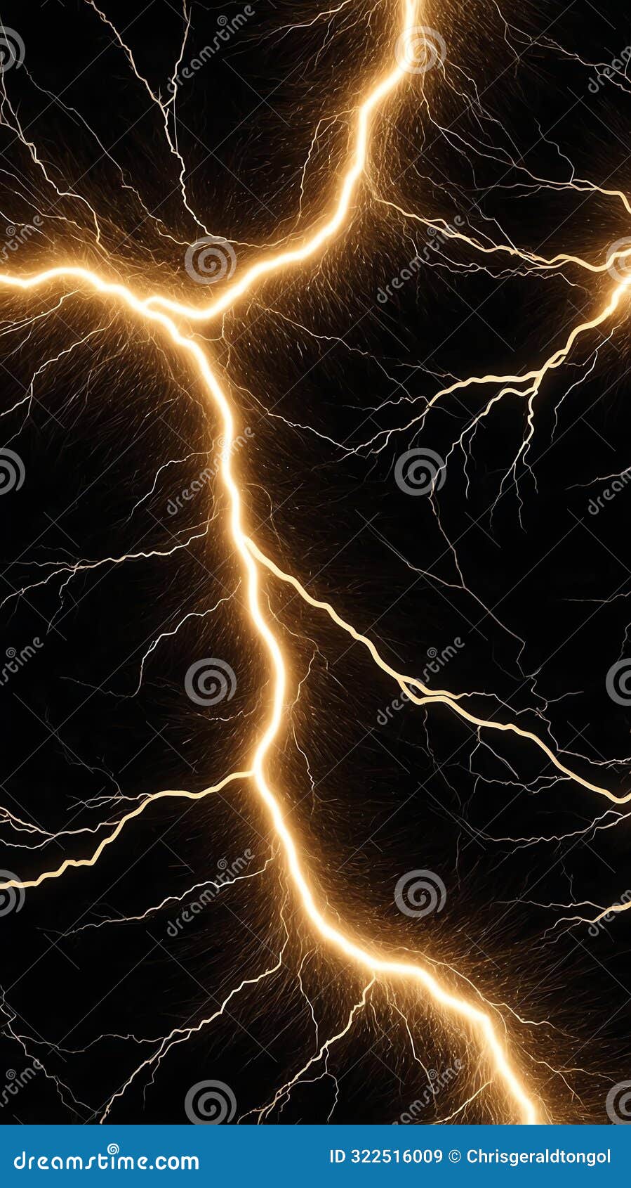 Abstract Gold Lightning Design in Black Ai Generated Stock Illustration ...
