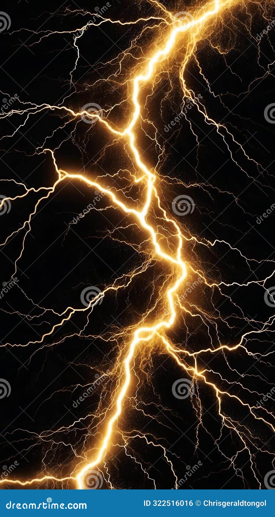 Abstract Gold Lightning Design in Black Ai Generated Stock Illustration ...