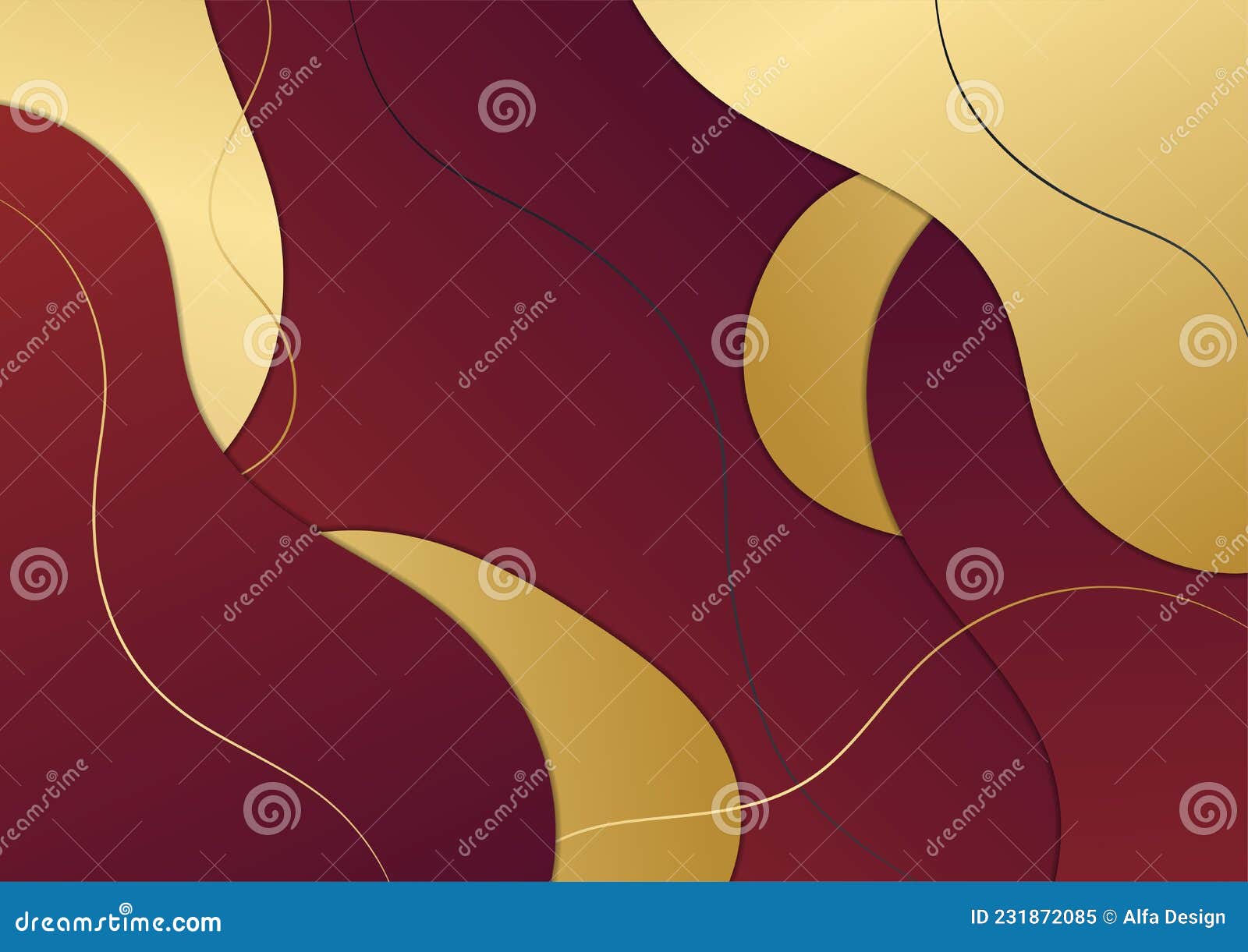 Abstract Gold Lines Pattern Business Technology on Red Gradients ...