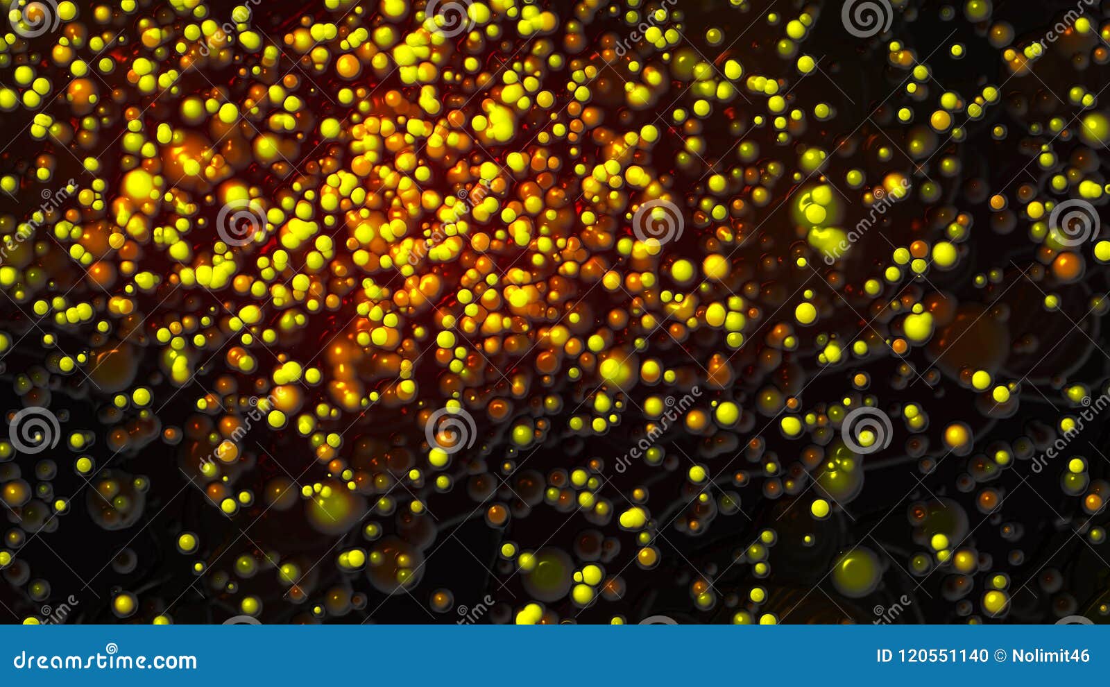 Abstract Gold Liquid Plastic Particles Background, 3d Illustration ...