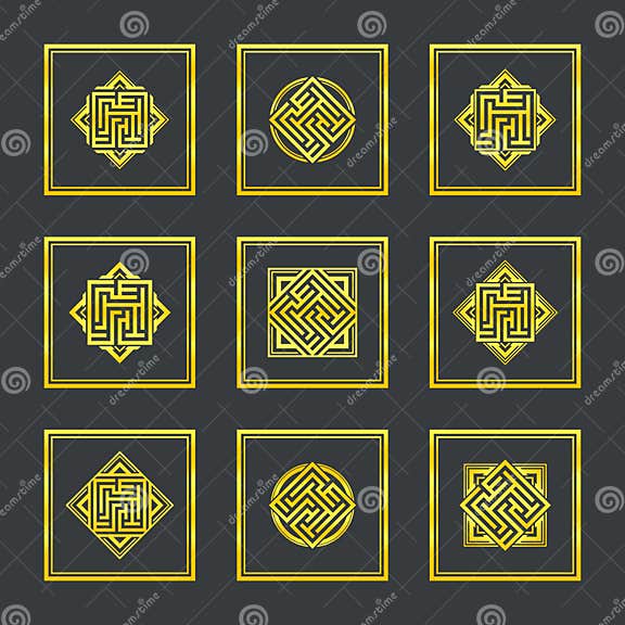 Abstract gold maze stock vector. Illustration of imagery - 81134929