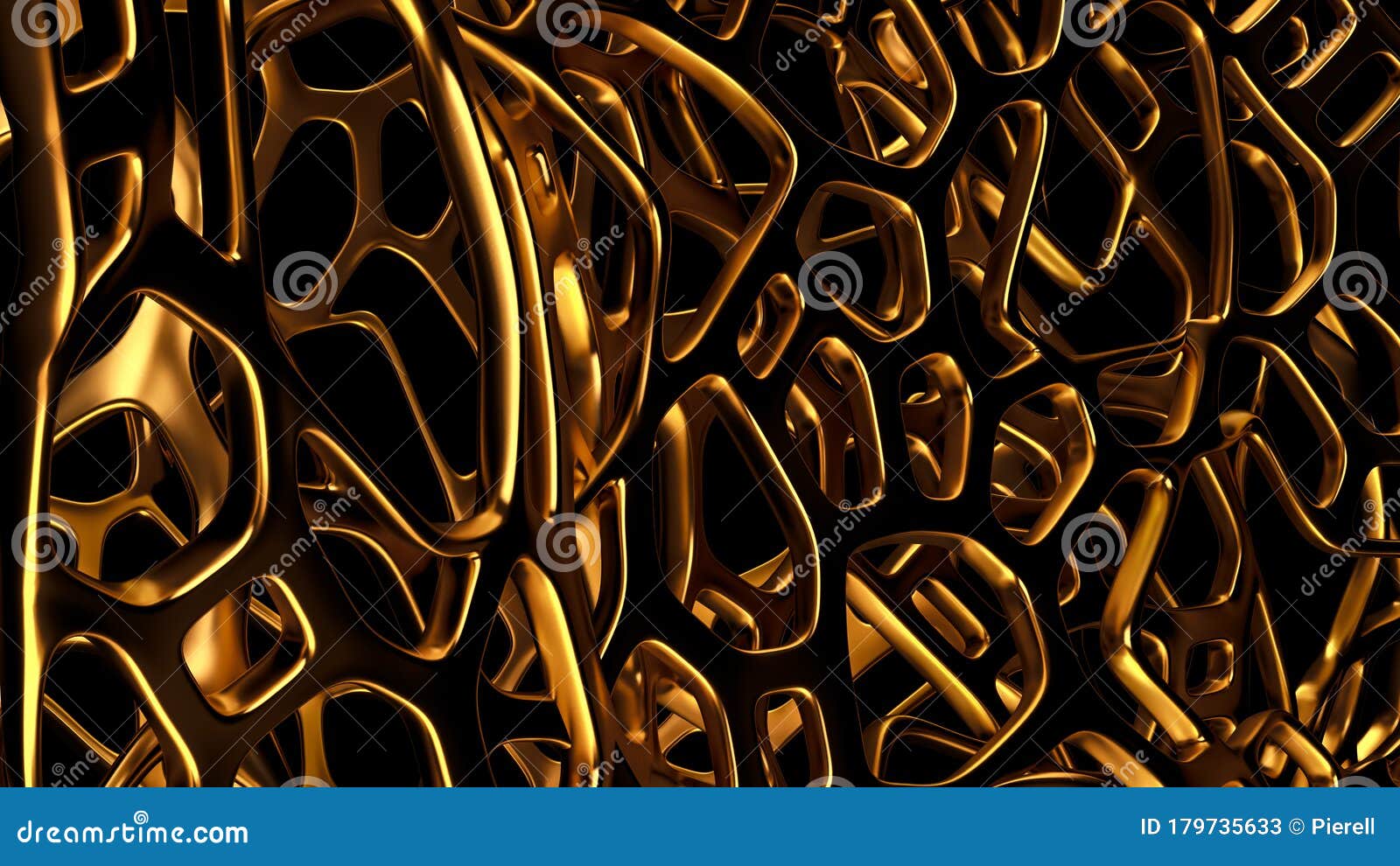 Abstract Gold Mesh on a Black Background. 3d Illustration, 3d Rendering ...