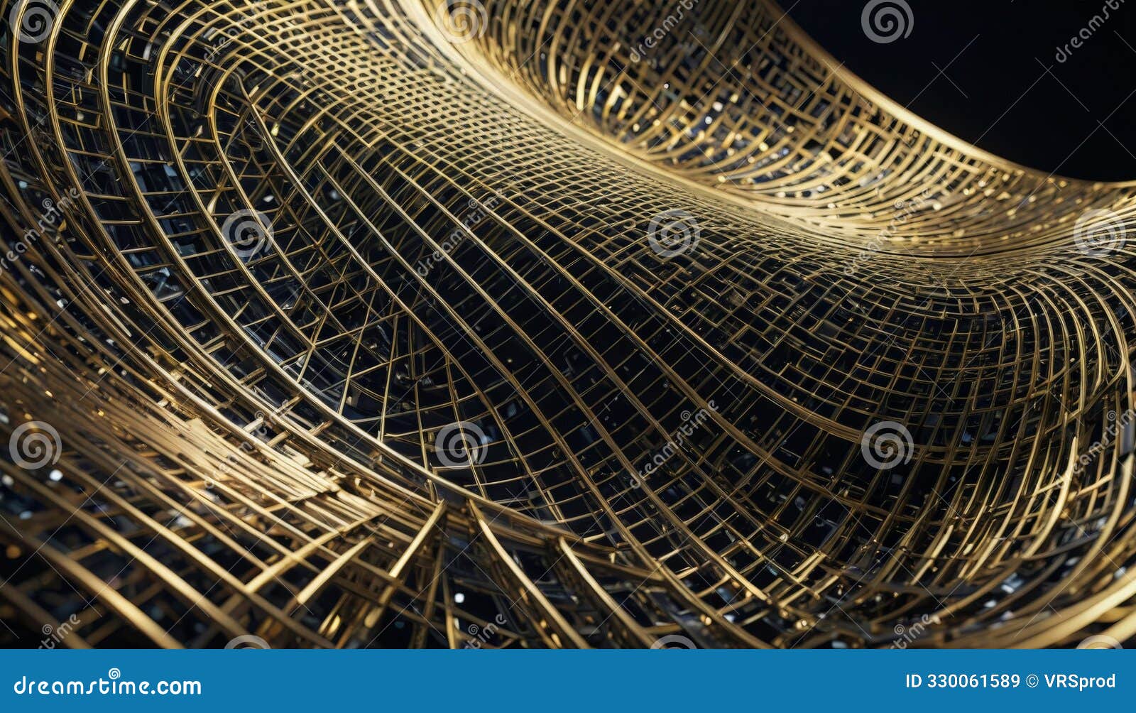 Abstract Gold Metal Grid Structure Stock Image - Image of metallic ...