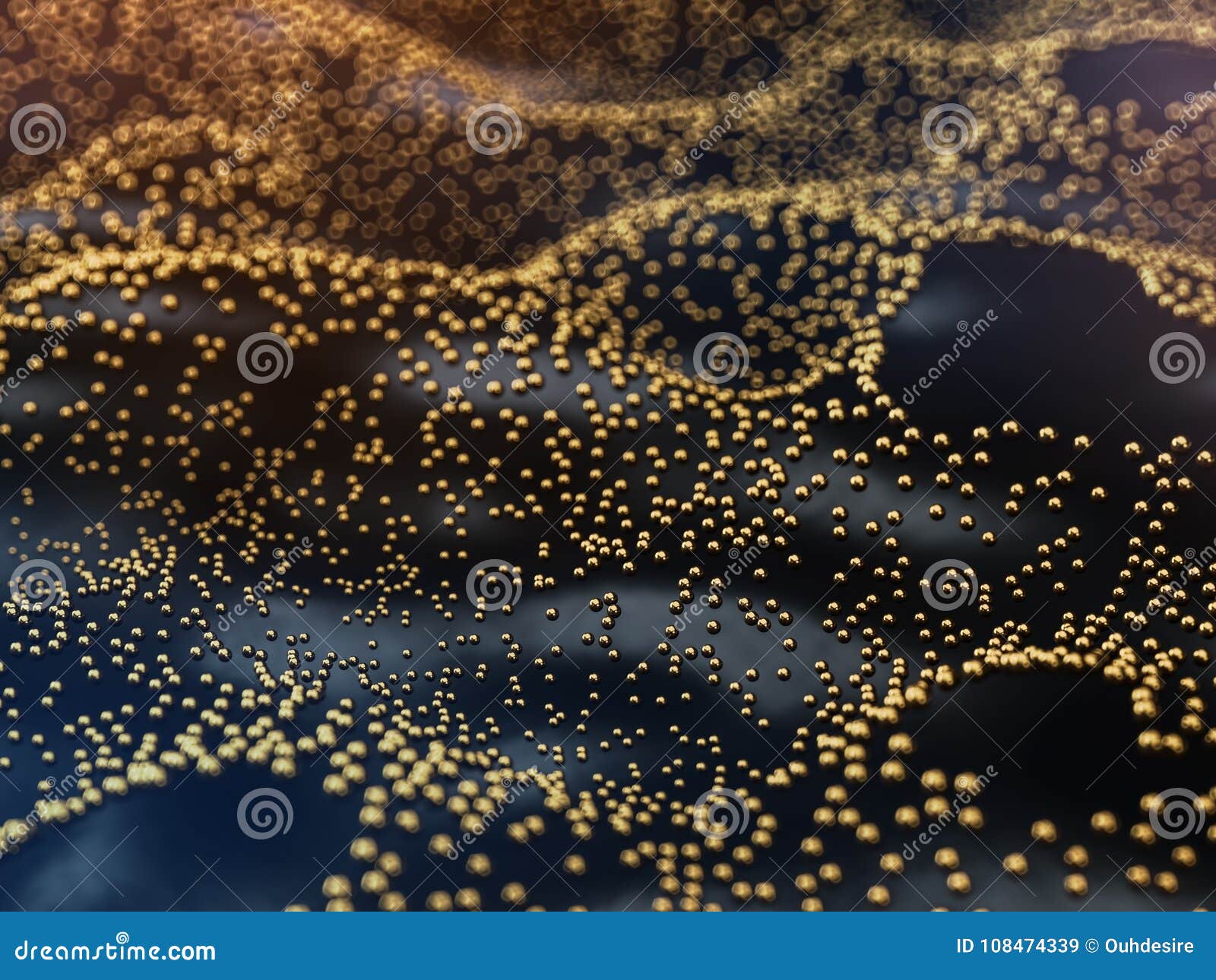 Abstract Gold Particles Field Stock Illustration - Illustration of ...