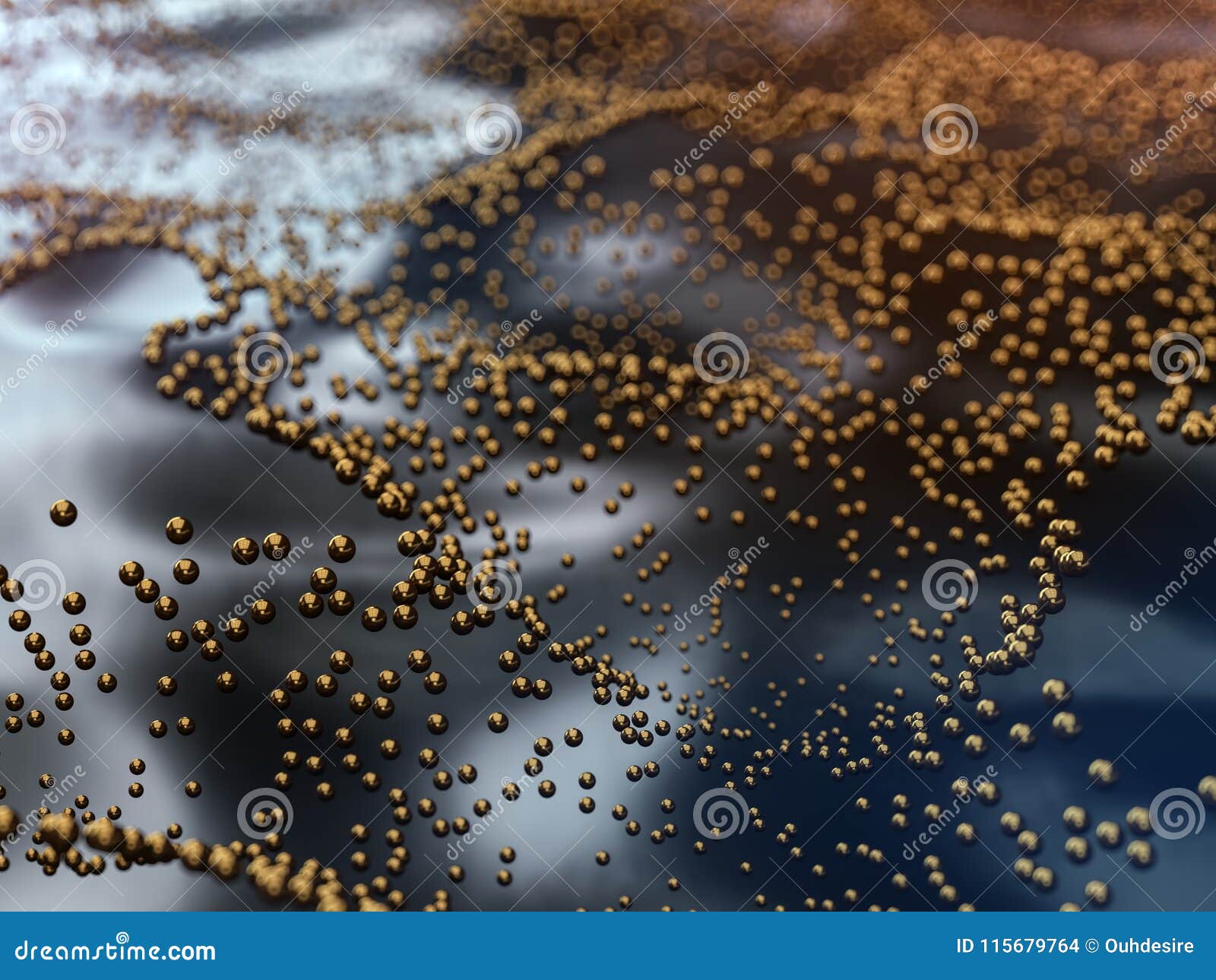 Abstract Gold Particles Field Stock Illustration - Illustration of ...