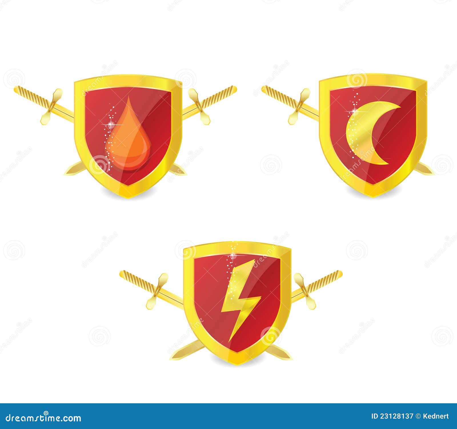 Abstract Gold Power Emblems Set Stock Vector - Illustration of safety ...