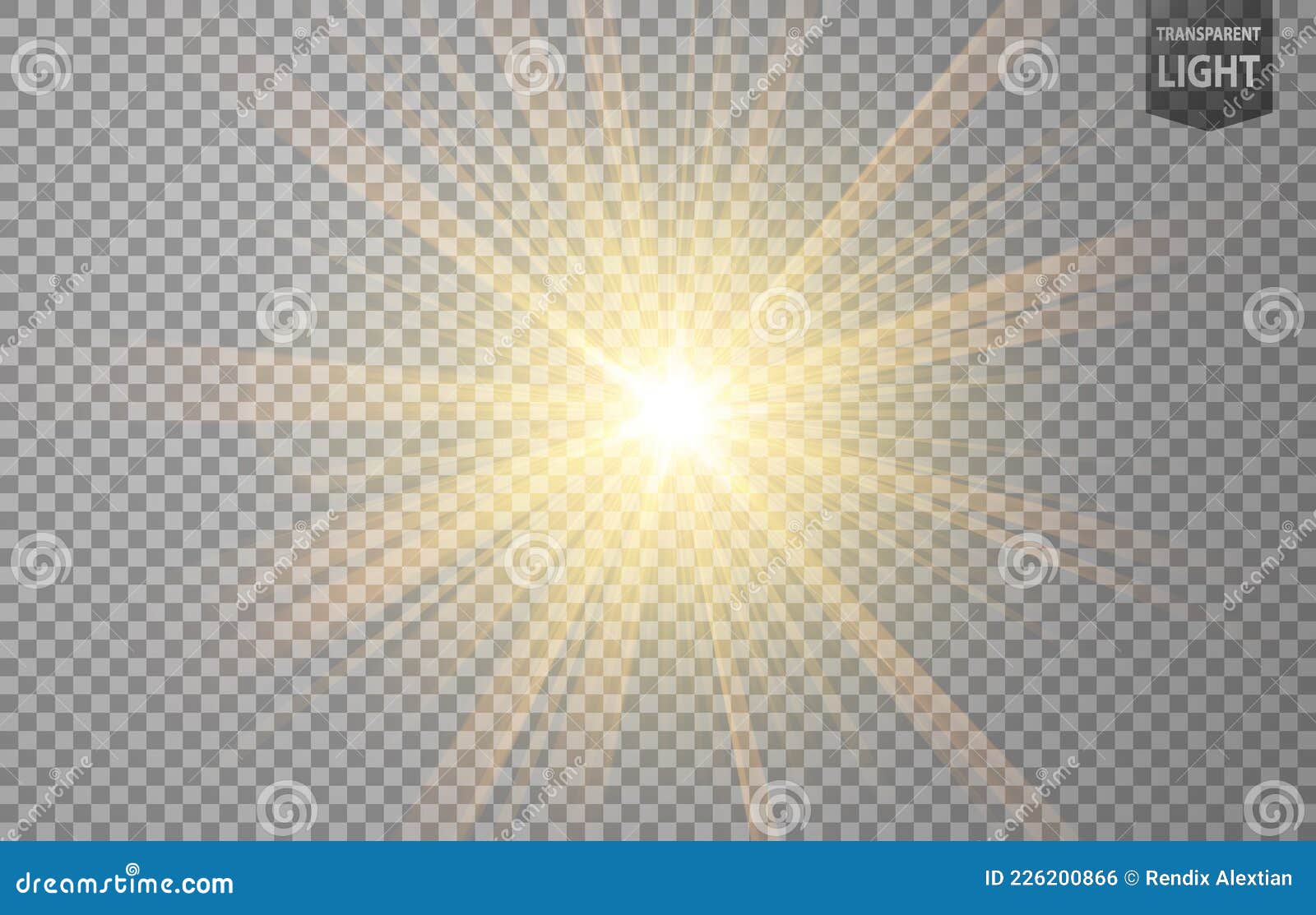Abstract Gold Rays Shine. Isolated on Transparent Background Stock ...