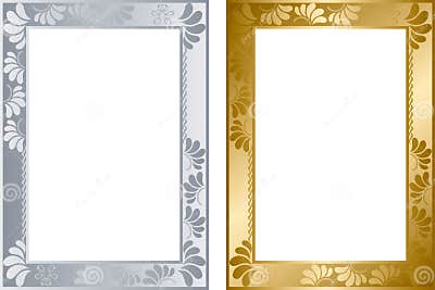 Abstract Gold and Silver Frame Stock Illustration - Illustration of ...