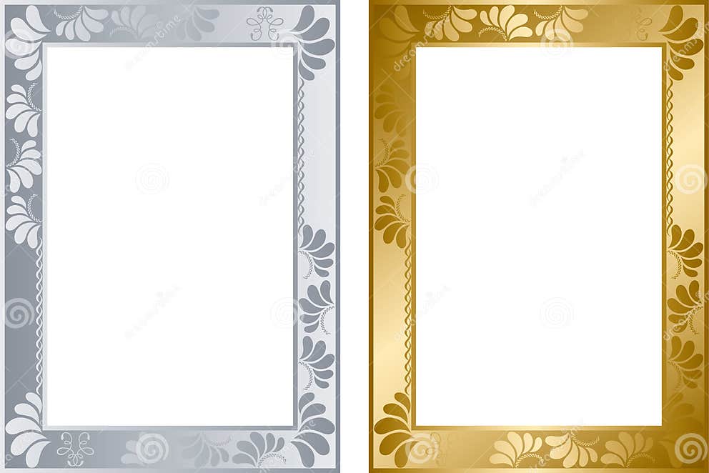 Abstract Gold and Silver Frame Stock Illustration - Illustration of ...