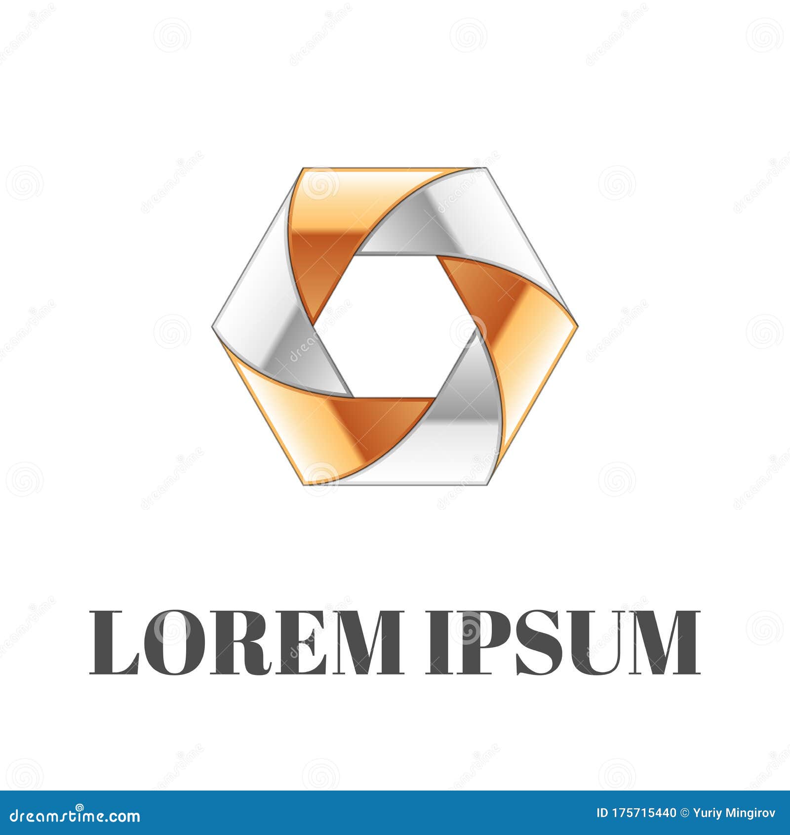 Abstract gold-silver logo stock vector. Illustration of shape - 175715440