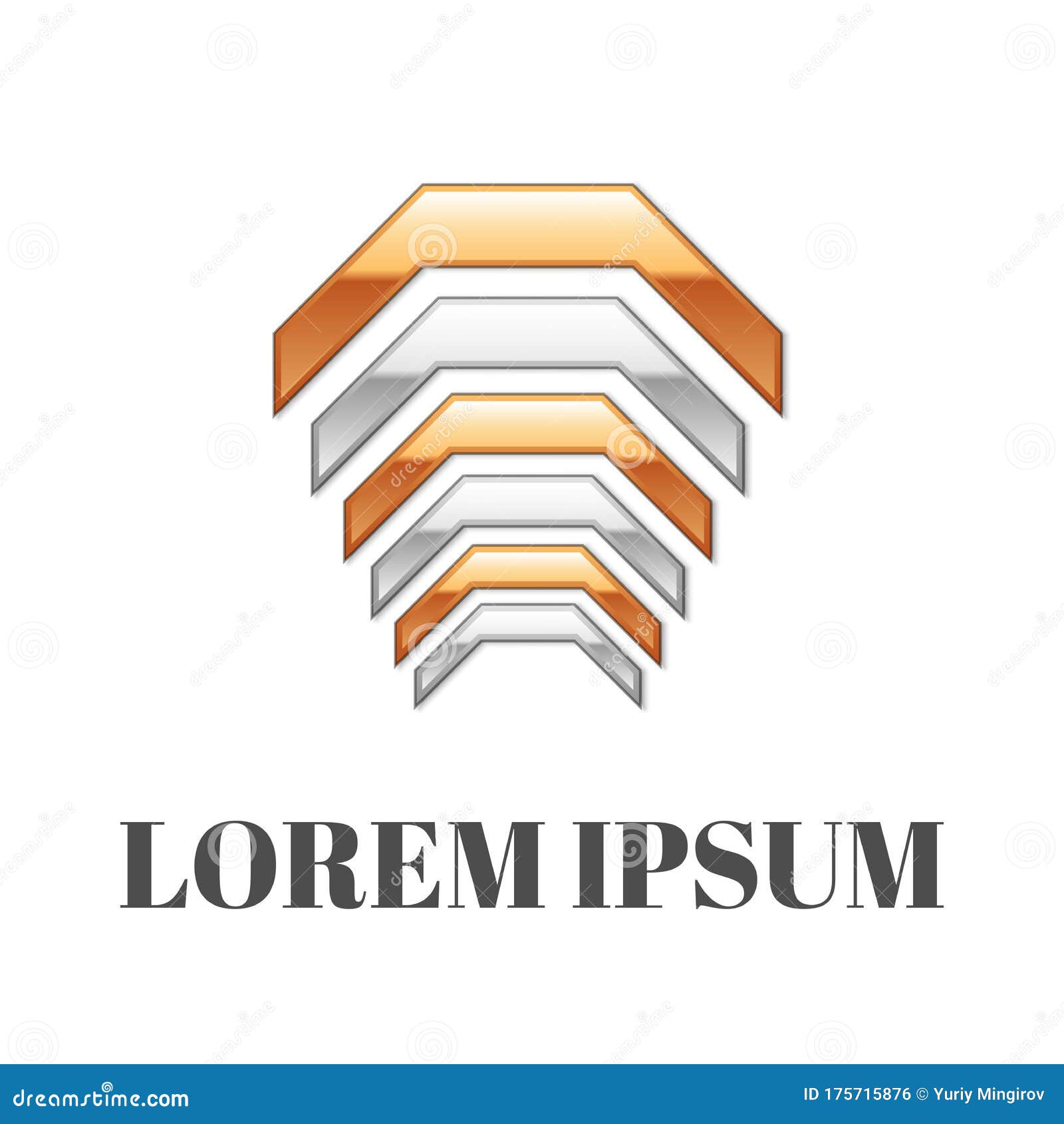 Abstract gold-silver logo stock vector. Illustration of minimalistic ...