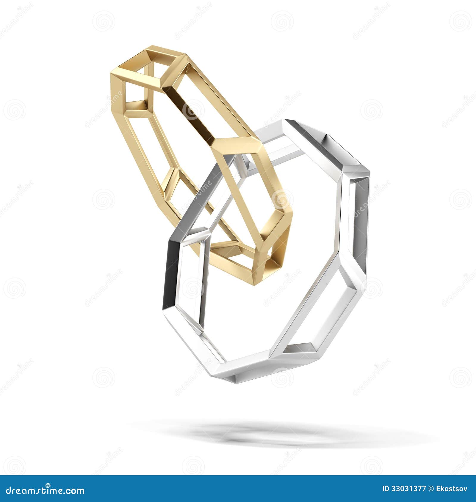 Abstract Gold and Silver Wedding Rings Stock Illustration ...