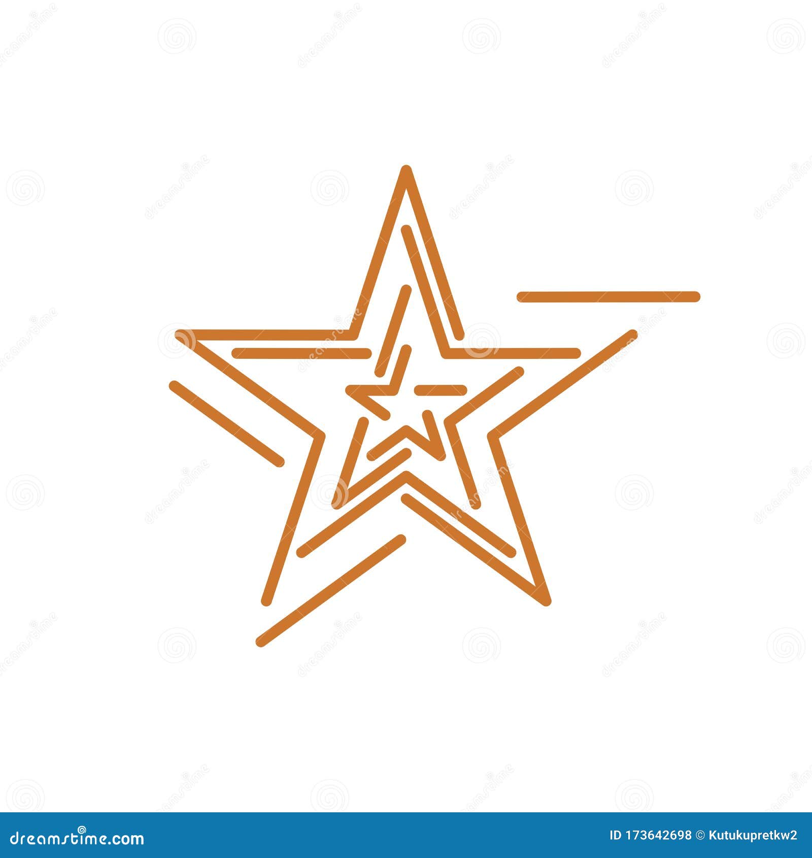 Abstract Gold Star Line Logo Template Illustration Design EPS 10 Stock ...