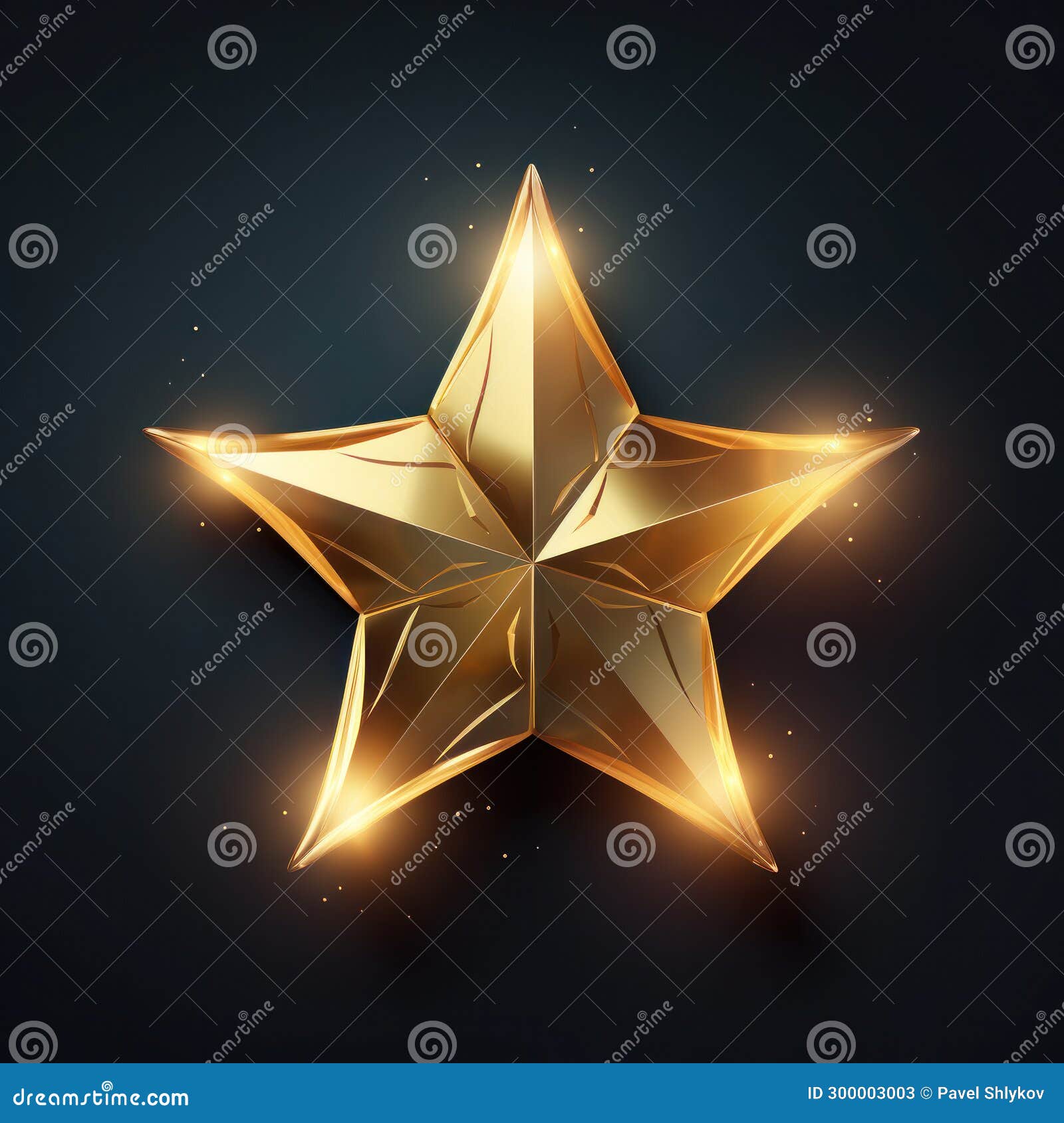 Abstract Gold Star. Low Poly Style Design. Abstract Geometric ...
