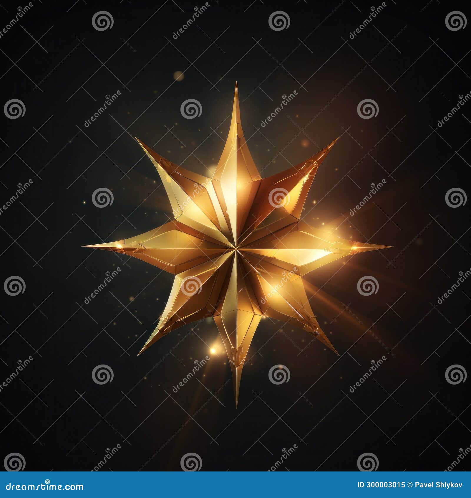 Abstract Gold Star. Low Poly Style Design. Abstract Geometric ...