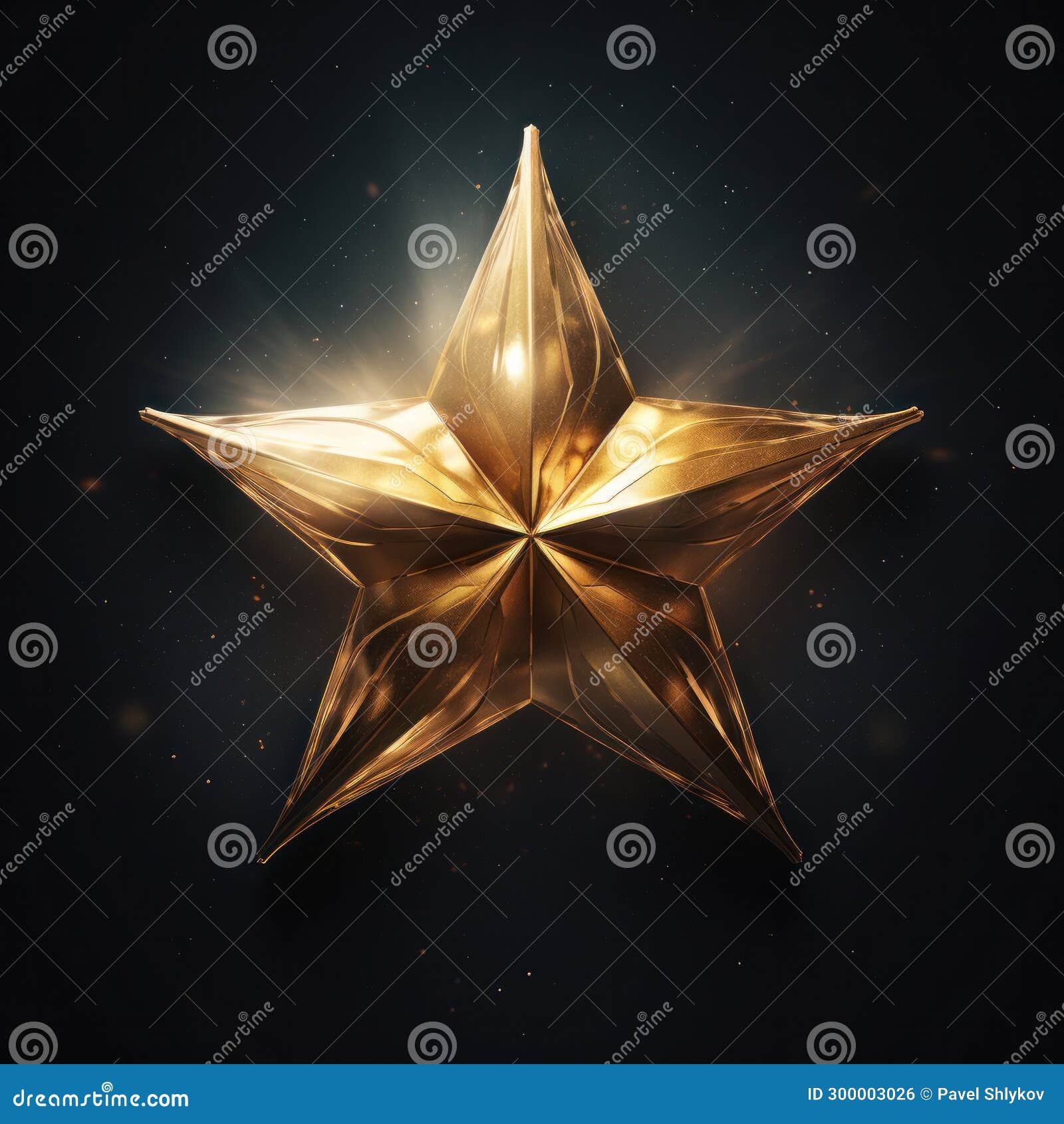 Abstract Gold Star. Low Poly Style Design. Abstract Geometric ...