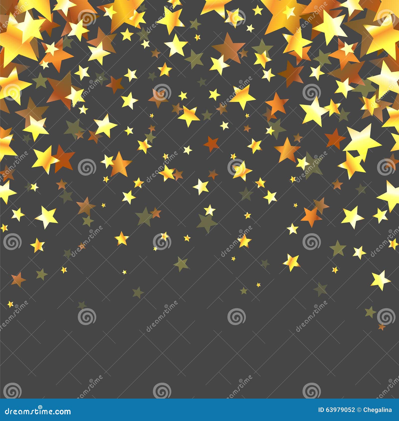 Abstract Gold Stars on the Grey Background Stock Vector - Illustration ...