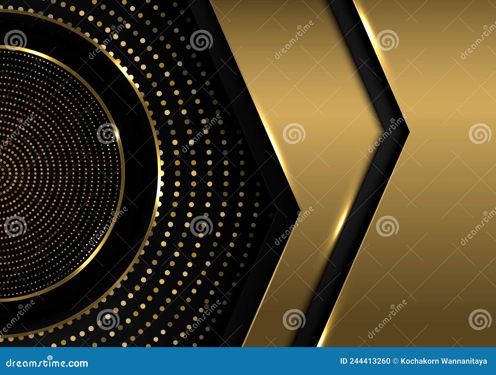 Abstract Gold Template Design of Luxury Style Dot Background Stock ...