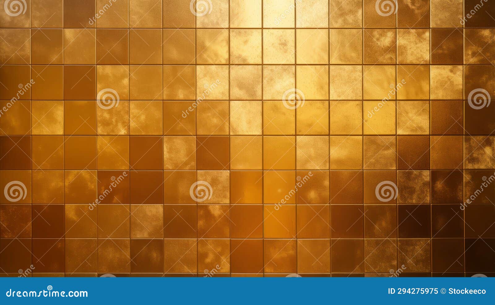 Abstract Gold Tiled Wall Backdrop: Glazed Surfaces and Soft-edged ...