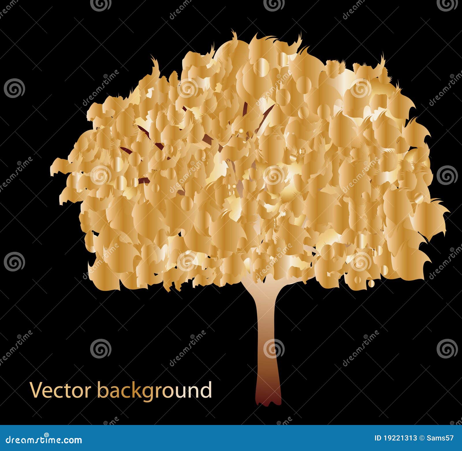Abstract gold tree stock vector. Illustration of digital - 19221313